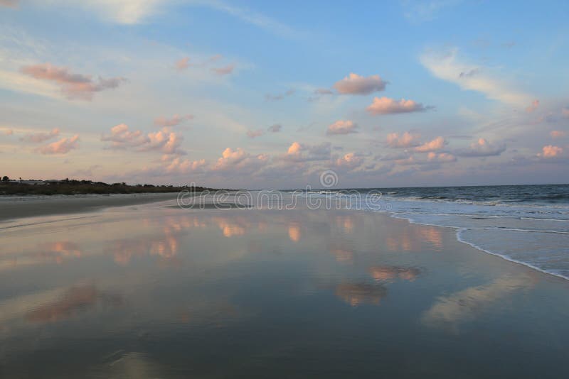 Ocean & Sky with Cloud Reflections Stock Photo - Image of blue, waves ...