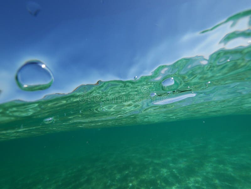 Caribbean Sea Split Level Ocean Stock Image - Image of horizon, surface ...