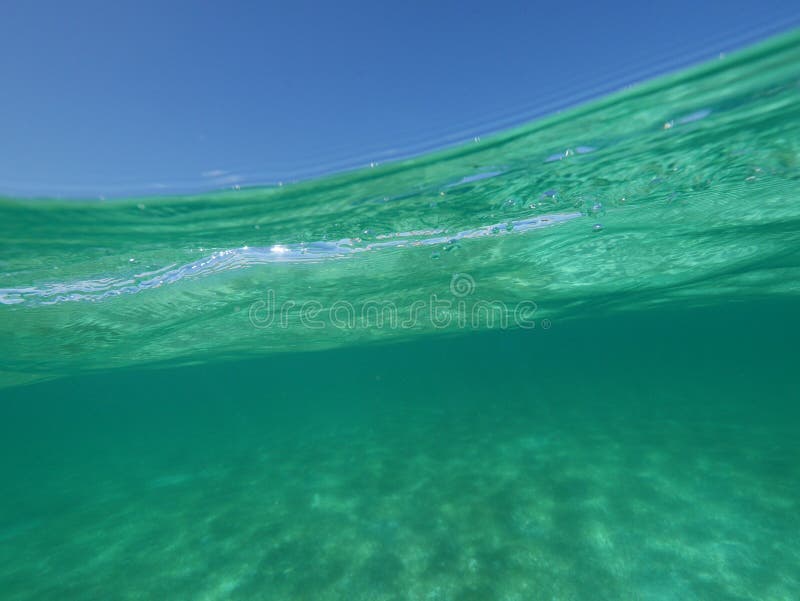 Caribbean Sea Split Level Ocean Stock Image - Image of seabed, scenery ...