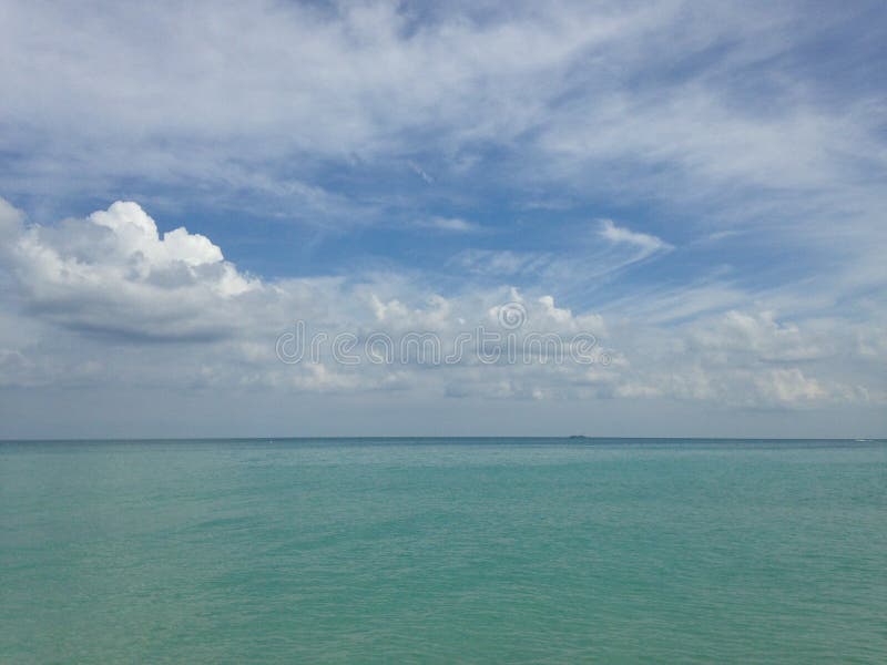 Ocean Skyline at South Beach, Miami. Stock Photo - Image of blue, beach ...