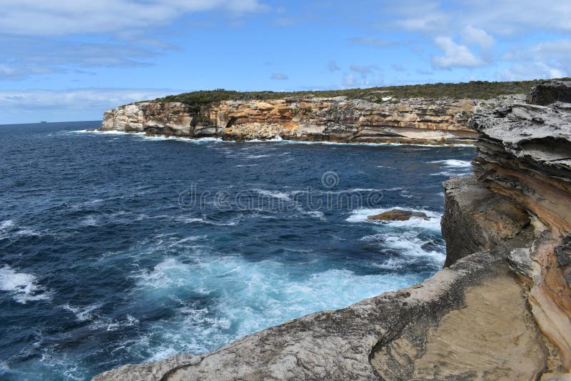 Ocean and Sandstone Cliffs, Magic Point, Malabar, Sydney, NSW ...