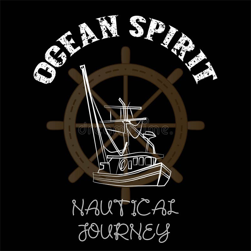 Ocean Spirit Nautical Journey Theme Stock Vector - Illustration of ...
