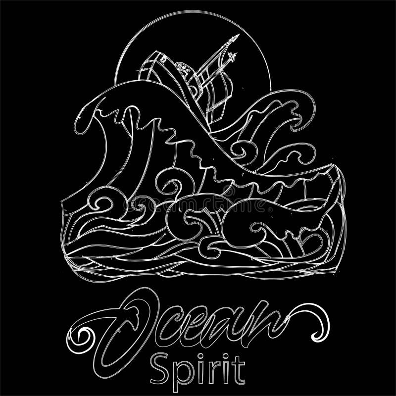 Ocean Spirit Nautical Journey Theme Stock Vector - Illustration of ...