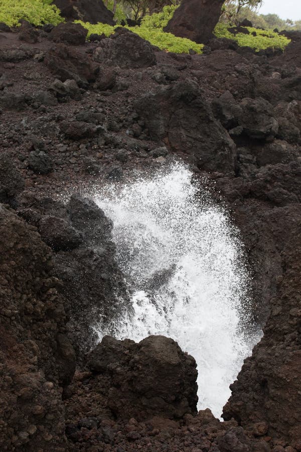 Ocean Spray Hitting the Wet Lava Rocks on the Peloponnese Peninsula of ...