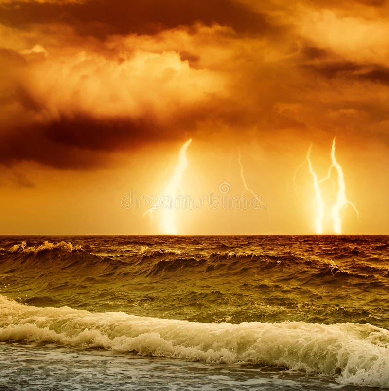 Ocean storm stock image. Image of electrical, charge, dramatic - 8109897