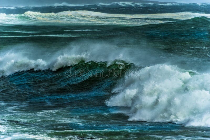 Ocean storm. Rough seas. stock photo. Image of foam, conditions - 72706134