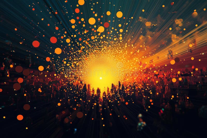 Ocean Sun and Abstract Waves. Sunset Element. by Generative Ai Stock ...