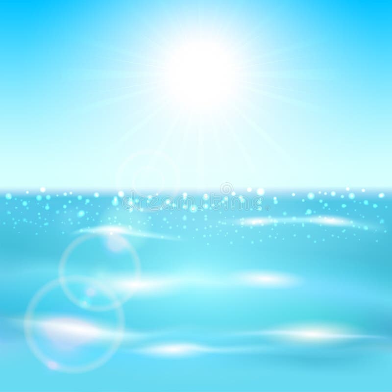 Ocean and Sun stock vector. Illustration of sunshine - 41452797