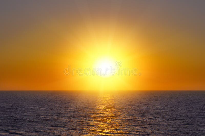 Ocean and sunrise stock image. Image of beautiful, cumulus - 48617287