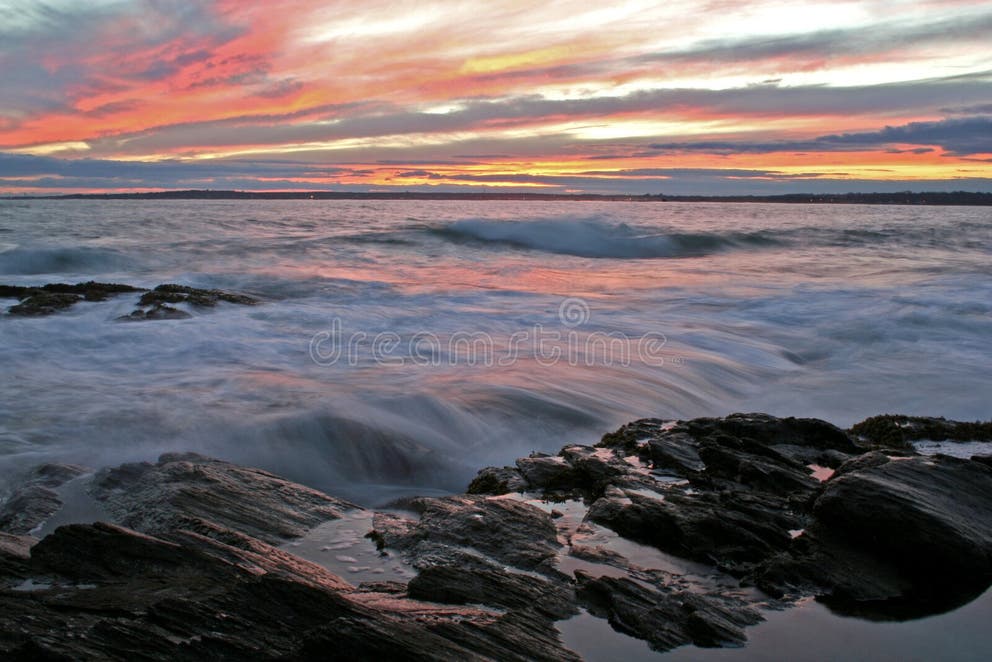 Ocean Sunset stock photo. Image of rhode, orange, sunset - 1543680