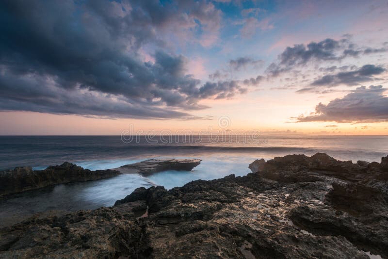 Ocean Sunset Alone with Nature Stock Image - Image of sandy, coast ...