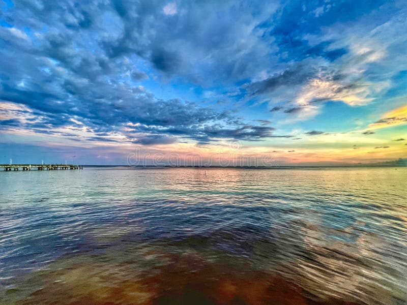 Ocean Sunset stock photo. Image of large, sunset, ocean - 253738818