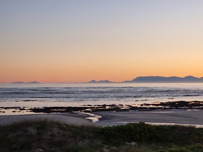 Ocean, Sunset, Mountain, View Stock Image - Image of sunset, coast ...