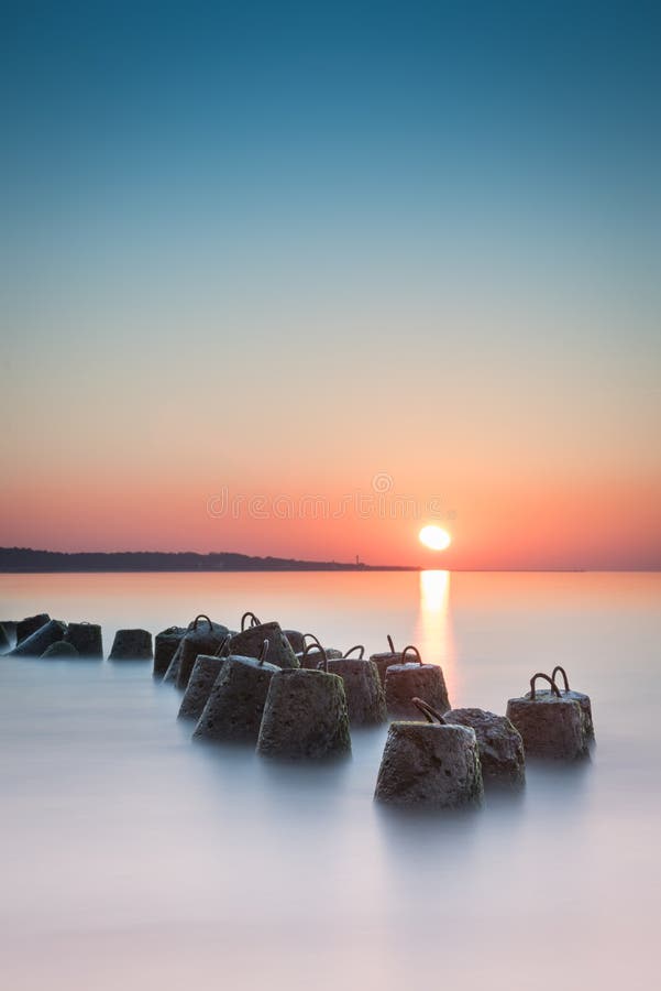 Ocean Sunset Sky - Gorgeous Panorama Twilight Sky and Peaceful Water ...