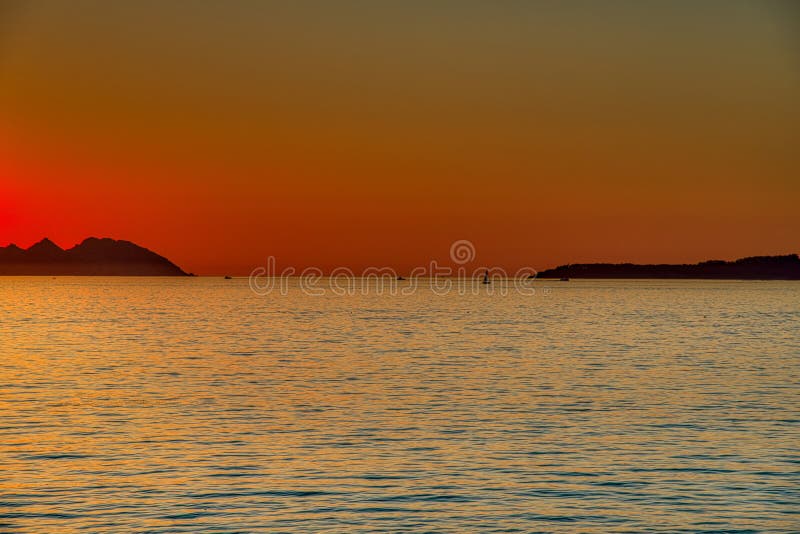 Ocean and Sunset. Ocean Sunset Sun Water Waves. Stock Photo - Image of ...