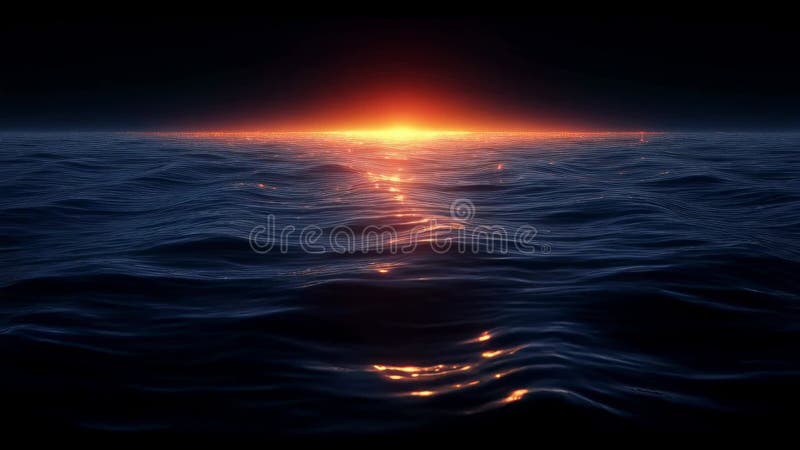 Ocean Sunset Waves Reflective Beauty and Tranquility Stock Footage ...