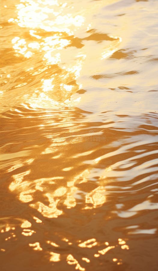 Ocean Water Surface in the Golden Light of the Sun at Sunset or Dawn ...