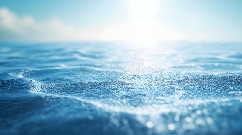 Ocean Surface with Sunlight 3D Illustration Stock Illustration ...