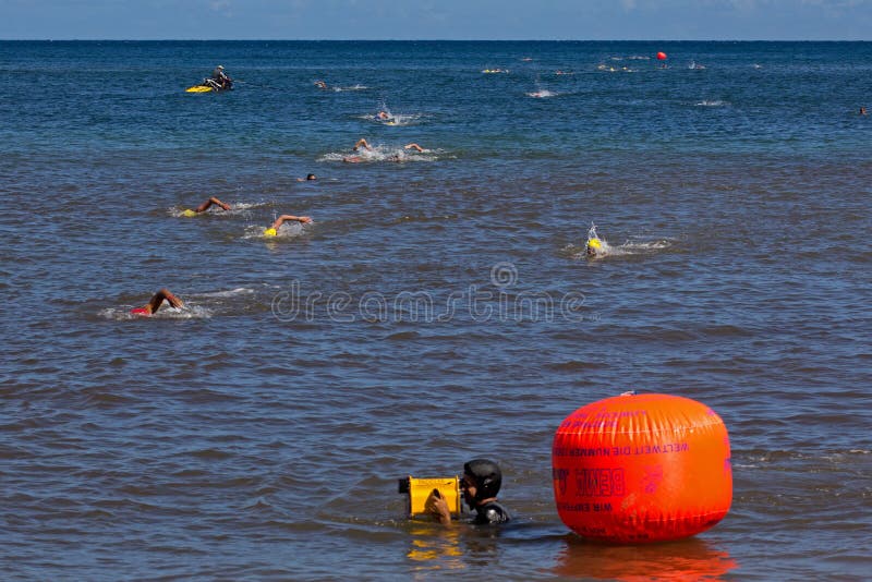 Ocean swim competition editorial stock photo. Image of camerman - 20743443
