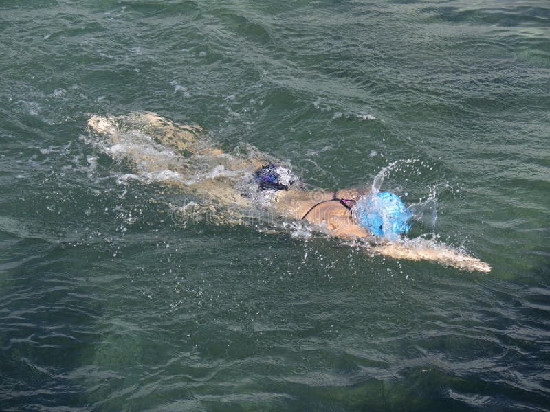 Ocean swimmer stock photo. Image of blue, splash, female - 3418562