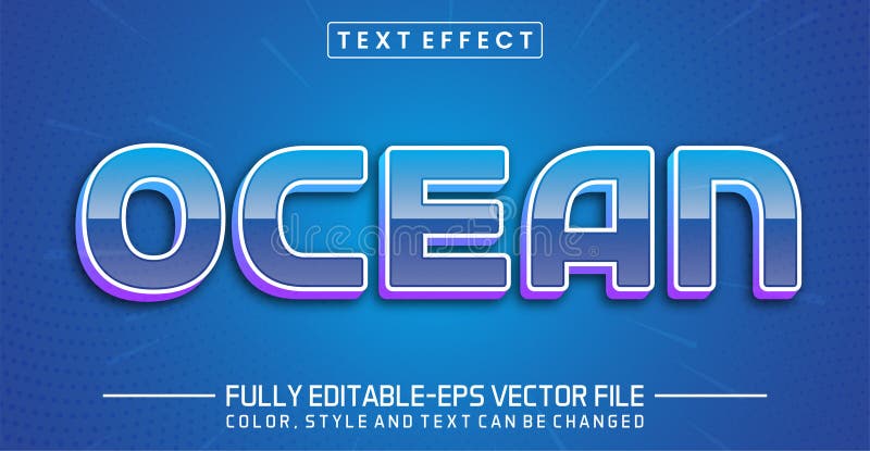 Ocean Text Editable Style Effect Stock Vector - Illustration of style ...