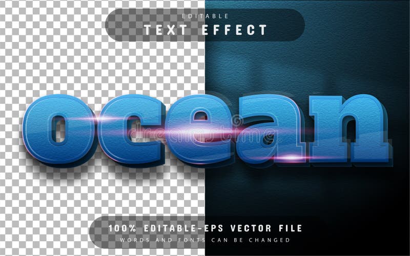 Ocean text effect editable stock vector. Illustration of editable ...