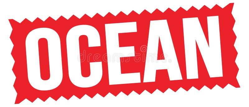 OCEAN Text Written on Red Stamp Sign Stock Illustration - Illustration ...