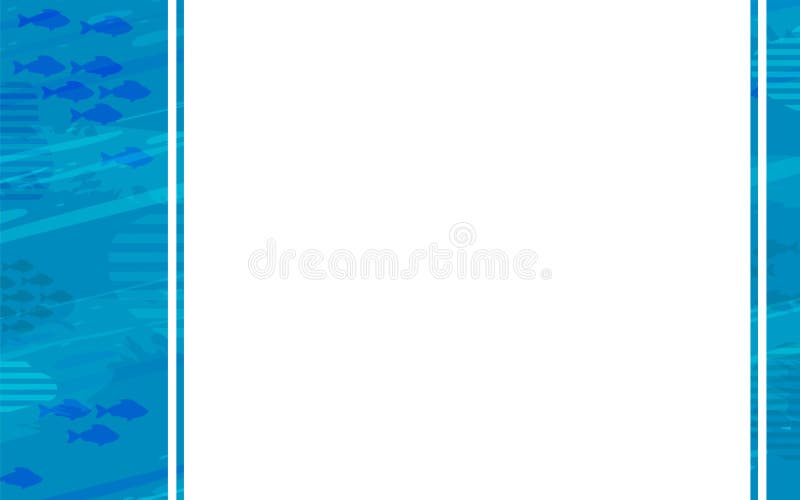 Ocean-themed Vector Illustration Featuring a School of Blue Fish ...