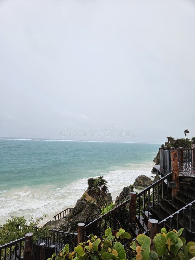 Ocean Tulum stock image. Image of shore, tulum, vacation - 333747421