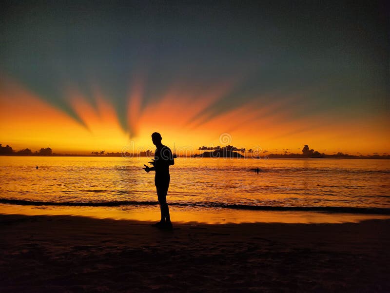 Ocean turning in red stock photo. Image of morning, turning - 247481178
