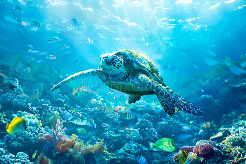 Ocean Under View View of Sea Life Stock Image - Image of coastline ...