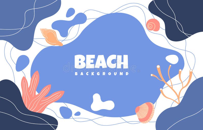 Ocean Underwater Life Sea Beach Text Space Background Stock Vector ...