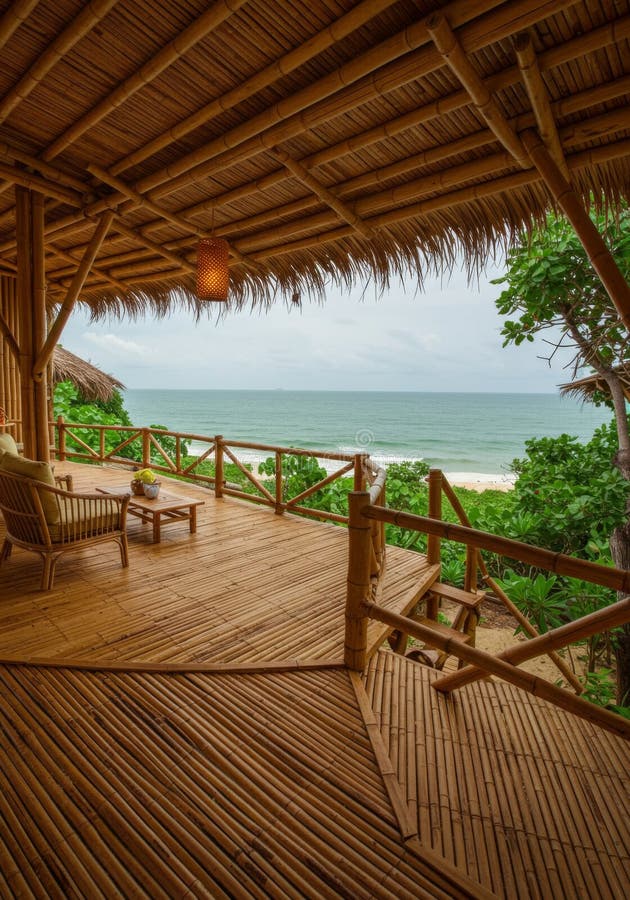 Ocean View Bamboo Beach House Deck Stock Photos - Free & Royalty-Free ...