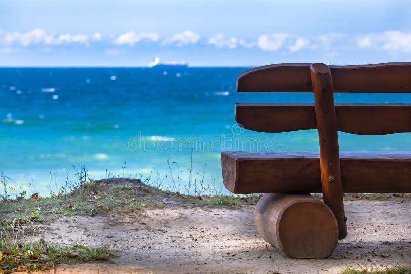 Ocean View Bench stock photo. Image of horizon, bench - 44381898