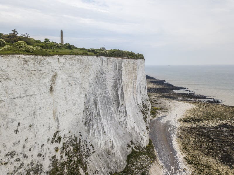 Ocean View of the City and Coastline by the Steep Cliff in Dover, UK ...