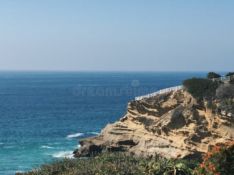 Ocean View with a Cliff in California Stock Image - Image of landscape ...