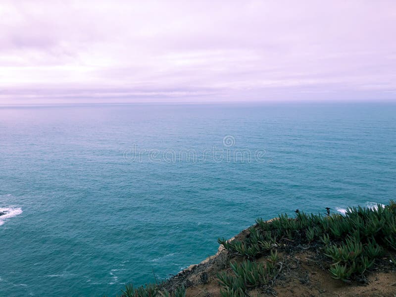 Ocean View from a Cliffside Stock Photo - Image of route, serenity ...