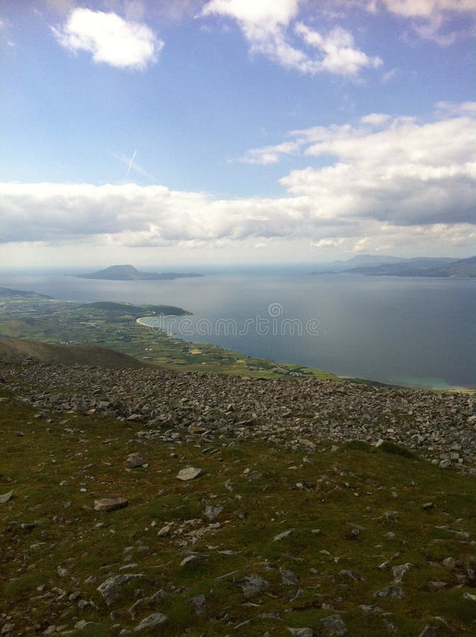Ocean View from Croagh Patrick Mountain Stock Photo - Image of view ...