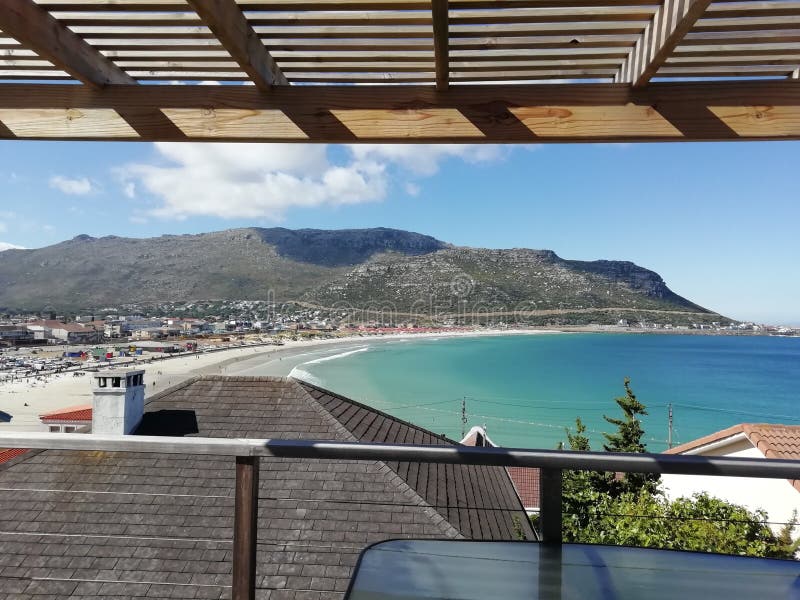 Ocean view Fish Hoek beach stock image. Image of resort - 193776193