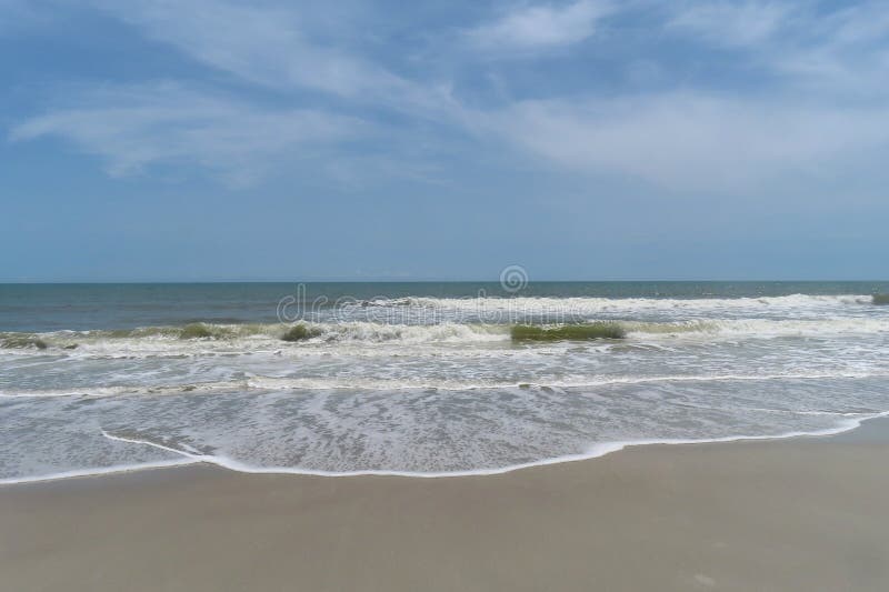 Ocean View on Florida Beach, Waves on Ocean Shore Stock Photo - Image ...