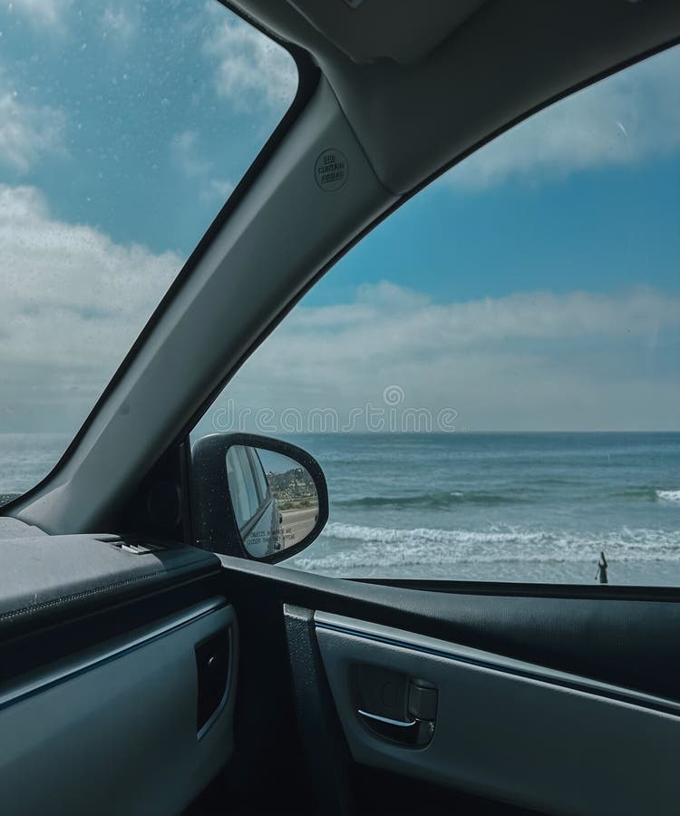 Ocean View from Inside a Car Stock Photo - Image of inside, aviation ...