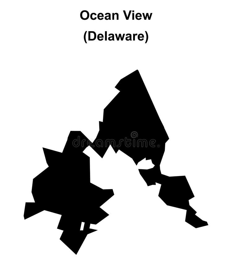 Ocean View outline map stock vector. Illustration of area - 387019211