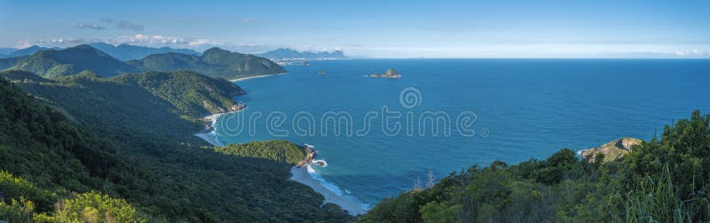 Ocean View Over the Mountains Brazil Stock Photo - Image of carioca ...