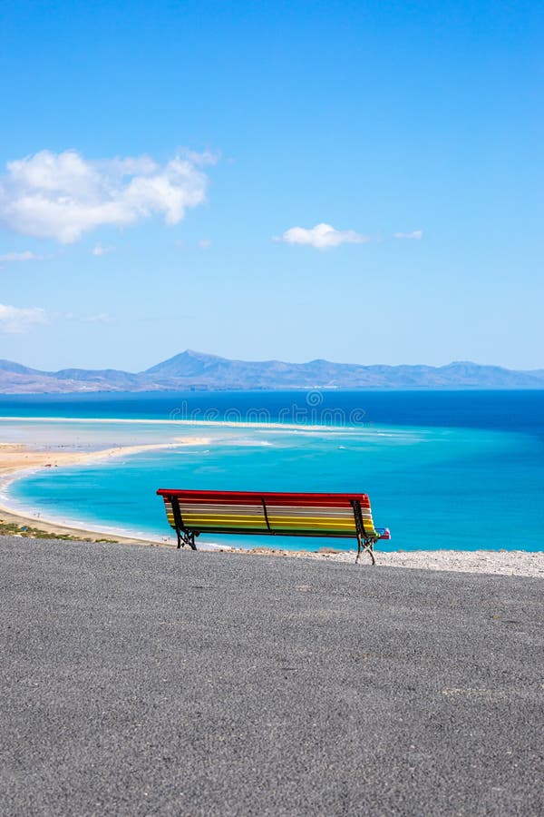Ocean View Poster. Blue Water of Lagoon and Sand Beach Stock Photo ...