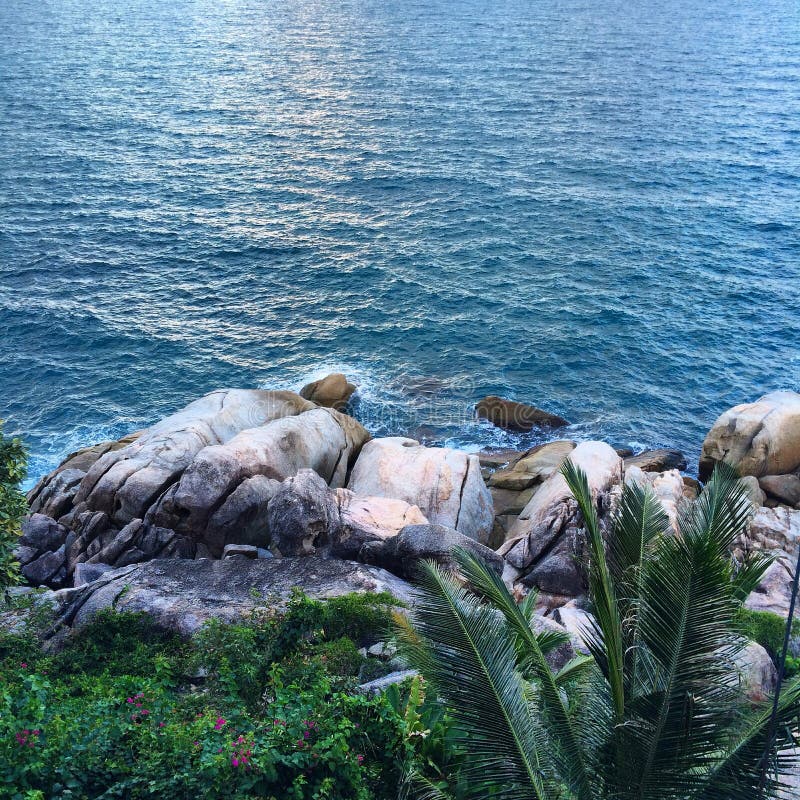 Ocean view. stock photo. Image of rock, blue, ocean, beach - 50085436