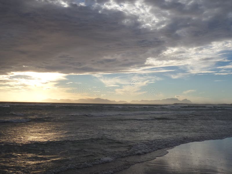Ocean View Sunset stock image. Image of view, waves, clouds - 84369803