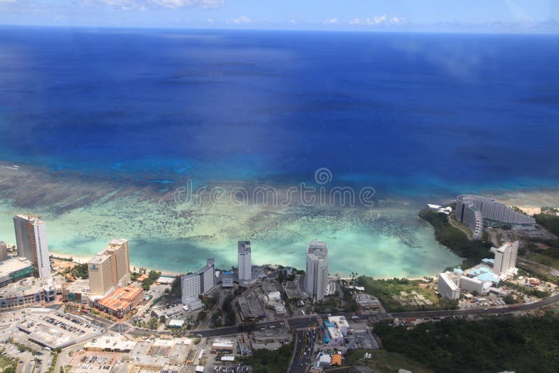 Ocean View, View from Sky, Guam Stock Image - Image of fish, white ...
