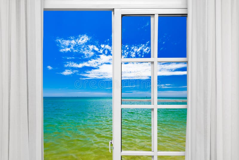 Ocean view window stock photo. Image of natural, scenery - 130209434