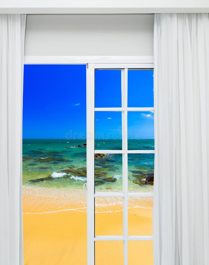Ocean view window stock image. Image of greek, beautiful - 109664847