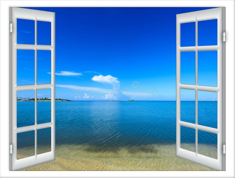Ocean view window stock photo. Image of rest, islands - 79975020